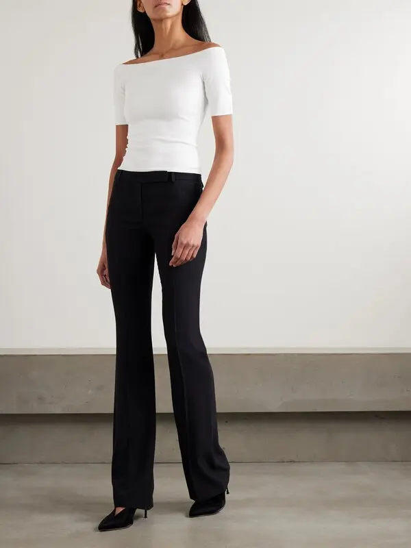 Alexander McQueen Off-the-shoulder Stretch-knit Top - White