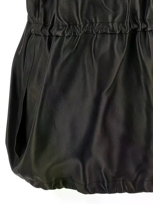 Magda Butrym Ruffled High-neck Leather Jacket