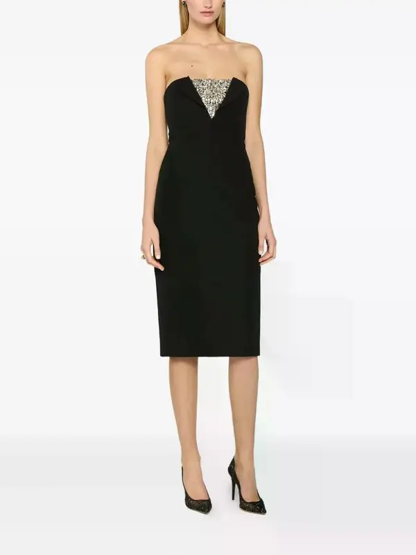 GENNY Embellished Strapless Midi Dress