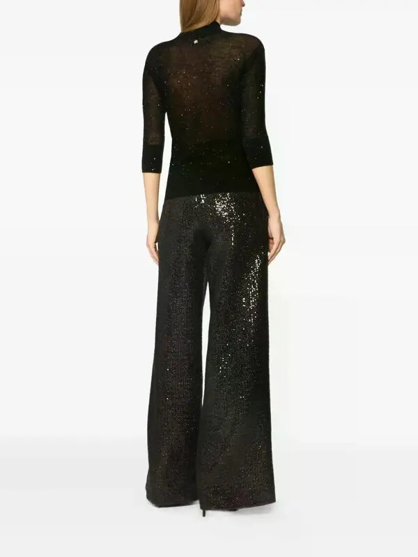 GENNY Sequin-embellished Mock Neck Top