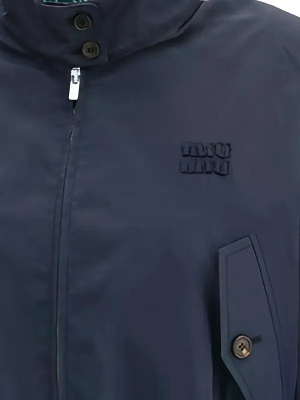 Miu Miu Embroidered Logo Zip Jacket