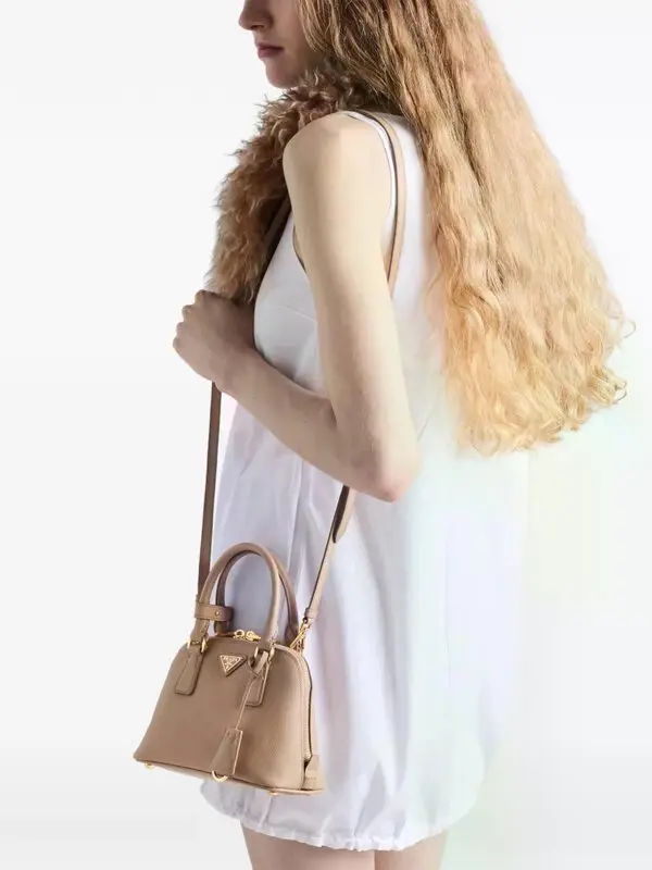 Prada Promenade Saffiano Leather Mini Tote Bag - Neutrals