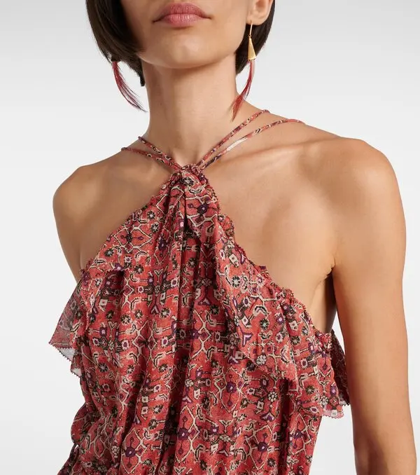 MARANT ETOILE Betty Gathered Semi-sheer Minidress