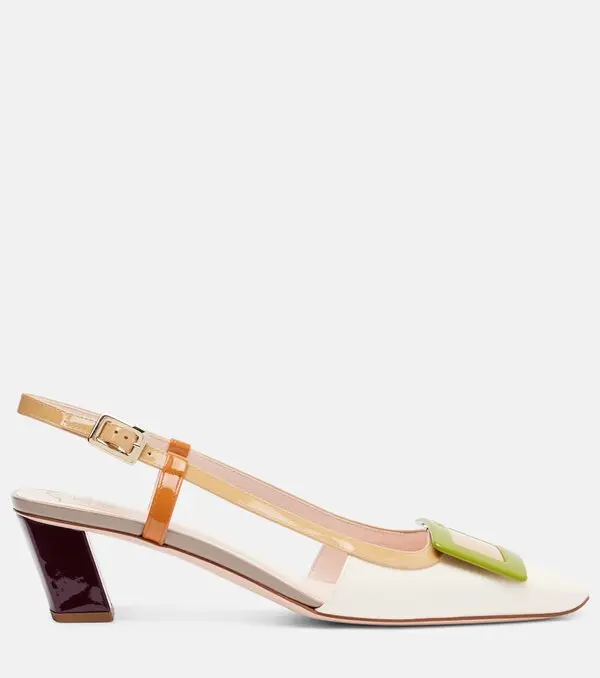 ROGER VIVIER Belle Vivier 45 Leather Slingback Pumps - Multicoloured
