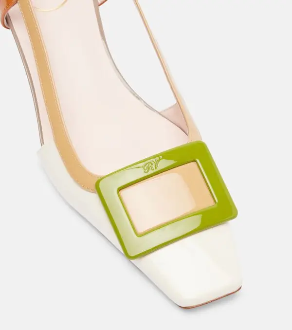 ROGER VIVIER Belle Vivier 45 Leather Slingback Pumps - Multicoloured
