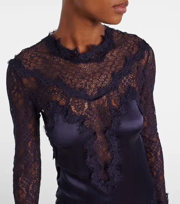 Isabel Marant Étoile Dolores Lace-trimmed Silk-blend Satin Gown