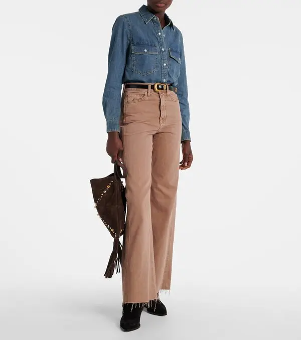 Veronica Beard Taylor Wide-leg Jeans In Tan Sierra