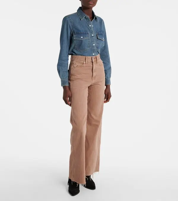 Veronica Beard Taylor Wide-leg Jeans In Tan Sierra