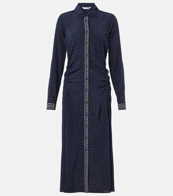 Veronica Beard Polka-dot Silk-blend Shirt Dress
