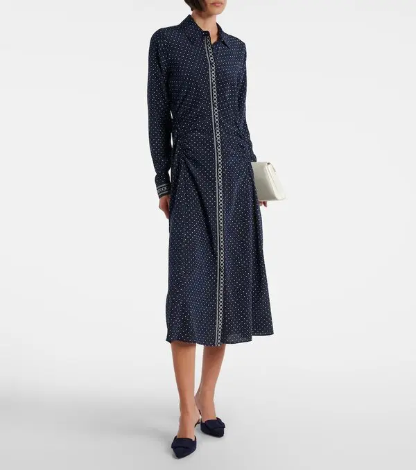 Veronica Beard Polka-dot Silk-blend Shirt Dress