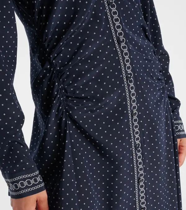 Veronica Beard Polka-dot Silk-blend Shirt Dress