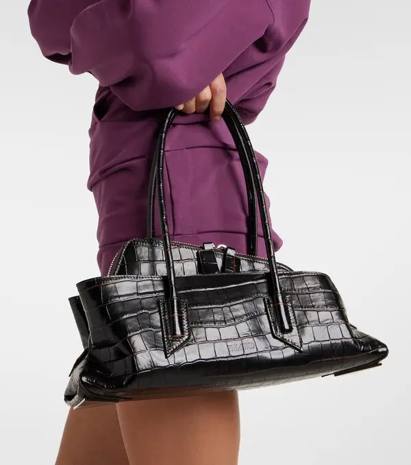 Attico La Passeggiata Small Leather Shoulder Bag - Brown