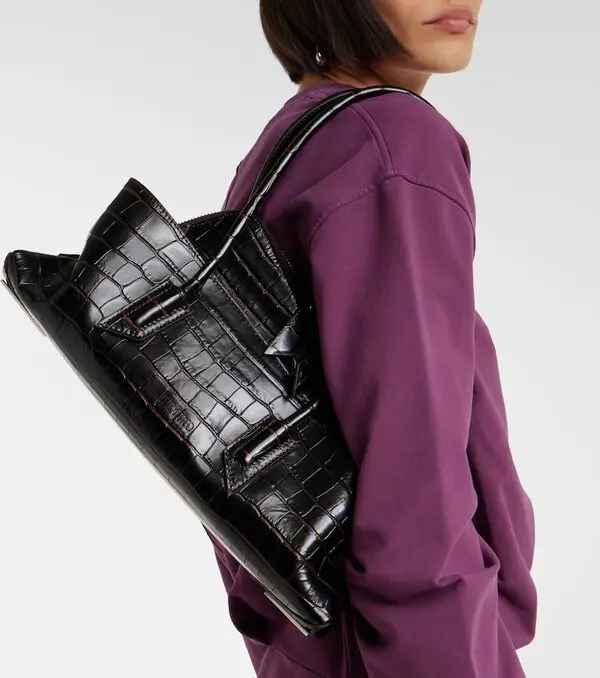 Attico La Passeggiata Small Leather Shoulder Bag - Brown