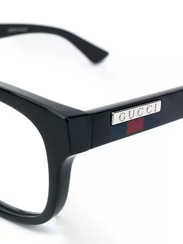 Gucci Logo Plaque Rectangular-frame Glasses