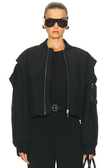 JEAN PAUL GAULTIER Hidden Hood Bomber Jacket - Black