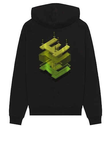 ETAI LA 3d Print Mechanical E Hoodie - Black