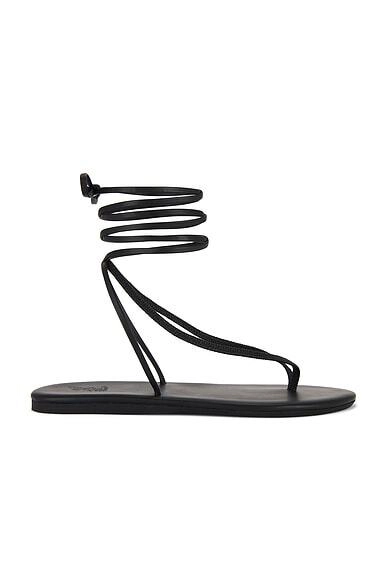 ANCIENT GREEK SANDALS Sfendoni Leather Sandal With Wraparound Ankle Tie
