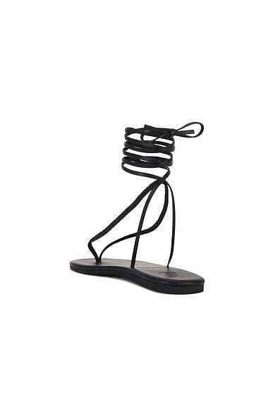 ANCIENT GREEK SANDALS Sfendoni Leather Sandal With Wraparound Ankle Tie