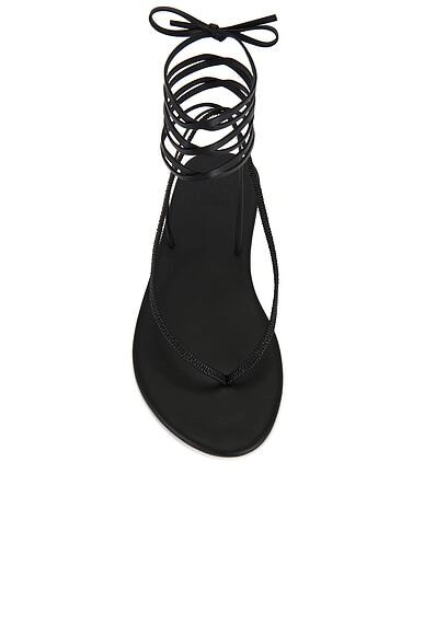 ANCIENT GREEK SANDALS Sfendoni Leather Sandal With Wraparound Ankle Tie