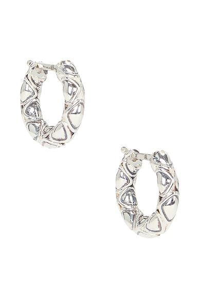 Bottega Veneta Sterling Hoop Earrings With 18k Gold Finish - Silver