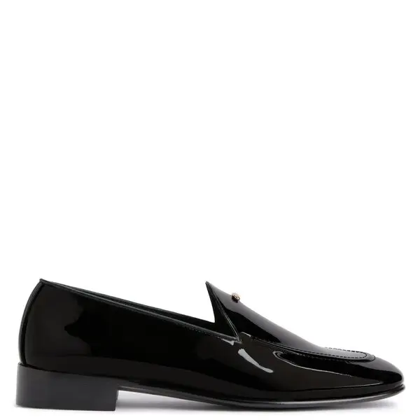 GIUSEPPE ZANOTTI Patent Leather Loafers With Metal Detail