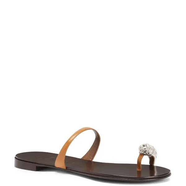 GIUSEPPE ZANOTTI Icon Ring Leather Thong Sandals