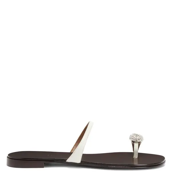 GIUSEPPE ZANOTTI Icon Ring Flat Thong Sandals - White