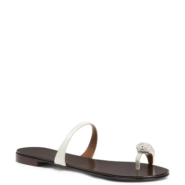 GIUSEPPE ZANOTTI Icon Ring Flat Thong Sandals - White