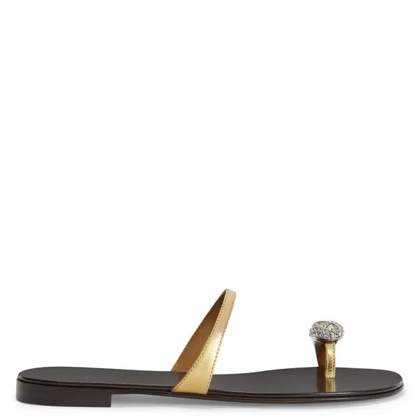 GIUSEPPE ZANOTTI Icon Ring Flat Thong Sandals - Gold