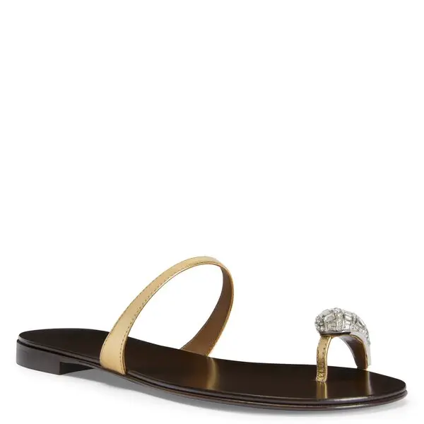 GIUSEPPE ZANOTTI Icon Ring Flat Thong Sandals - Gold