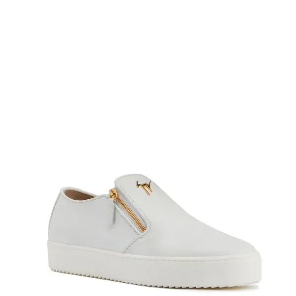 GIUSEPPE ZANOTTI Kobe Slip-on Leather Sneakers With Metal Detail - White