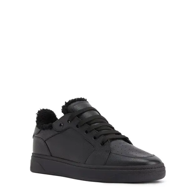 GIUSEPPE ZANOTTI Lace-up Leather Sneakers With Fur Interior