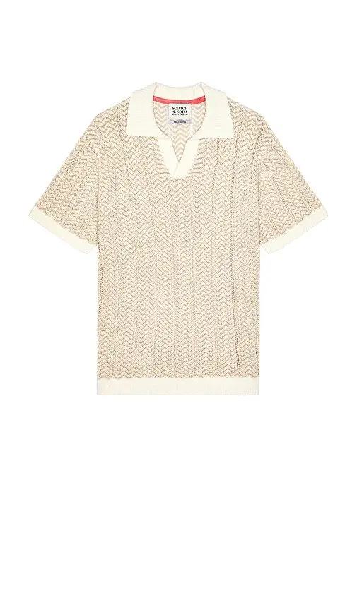 Scotch & Soda Open Structured Knitted V-neck Shirt