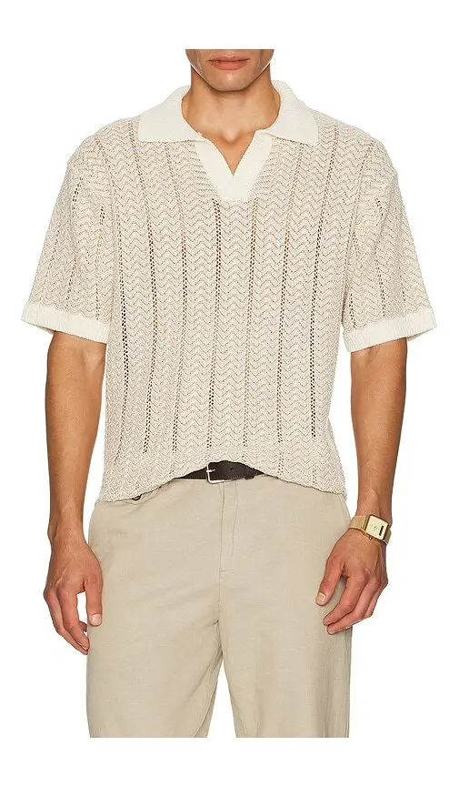 Scotch & Soda Open Structured Knitted V-neck Shirt