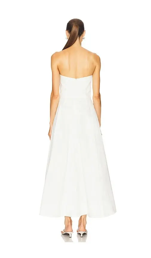 ST. AGNI Sculpted Cotton Strapless Dress