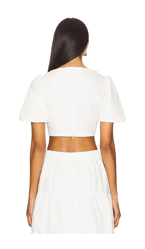 MORE TO COME Braline Puff Sleeve Cropped Top