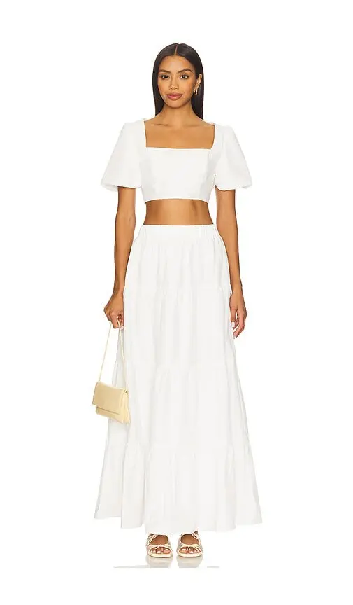 MORE TO COME Braline Puff Sleeve Cropped Top