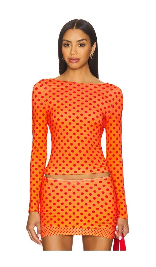 Miaou Amelia Top Polka Dot Jersey - Red