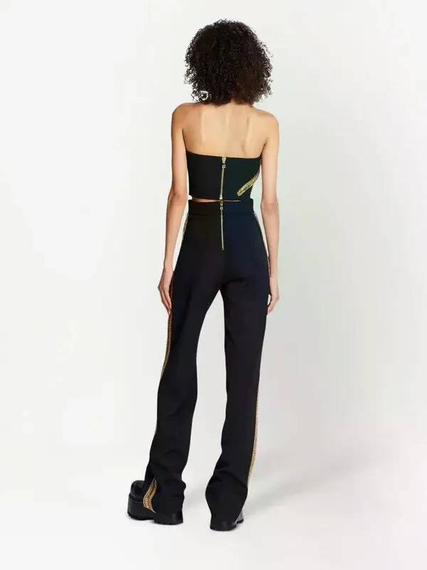 Balmain Embellished Wide-leg Trousers