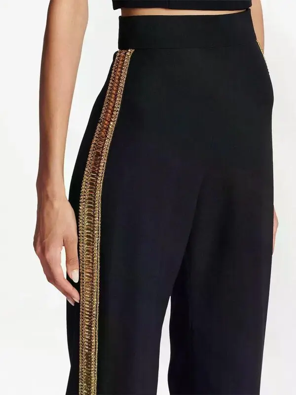 Balmain Embellished Wide-leg Trousers