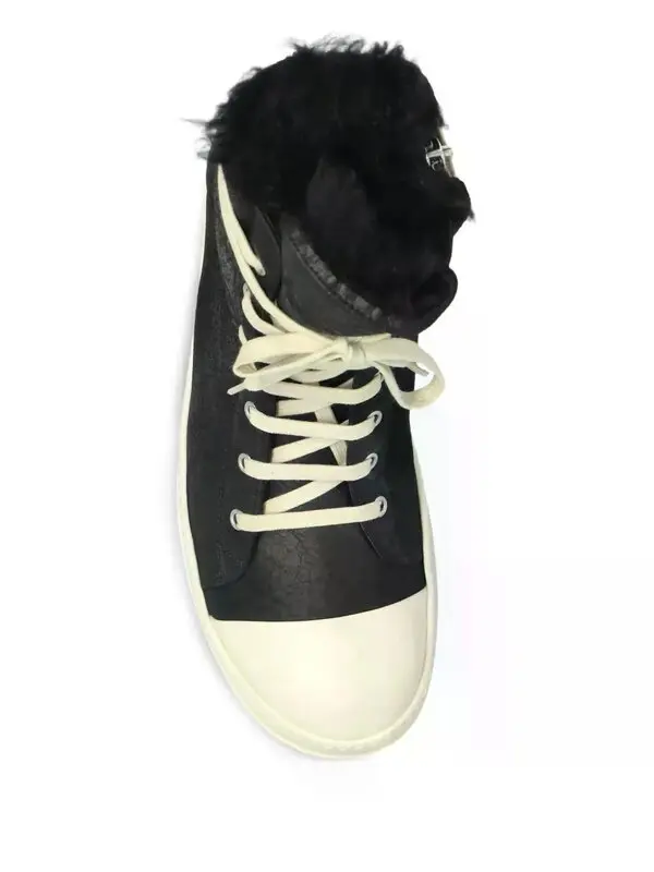 Rick Owens Shearling-lined Lace-up High-top Sneakers