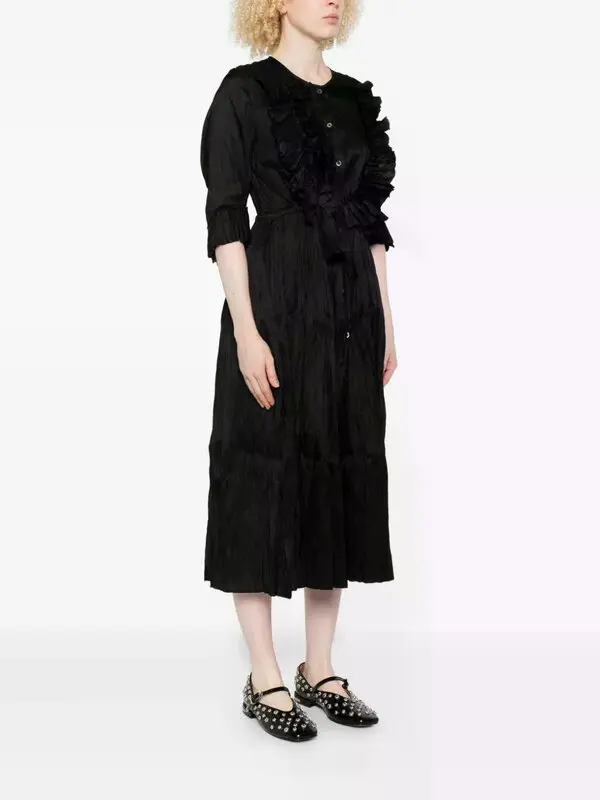 CHRISTIAN PEAU Ruffled Button-front Midi Dress