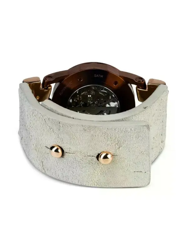PARTS OF FOUR Automatic Watch With Rose Gold Plated Bezel And Leather Strap