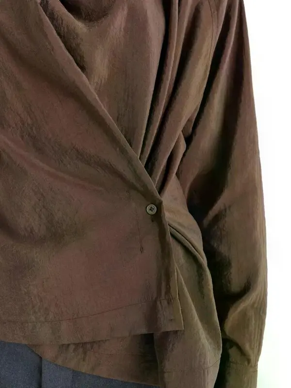 LEMAIRE Twisted Pleat Blouse - Brown