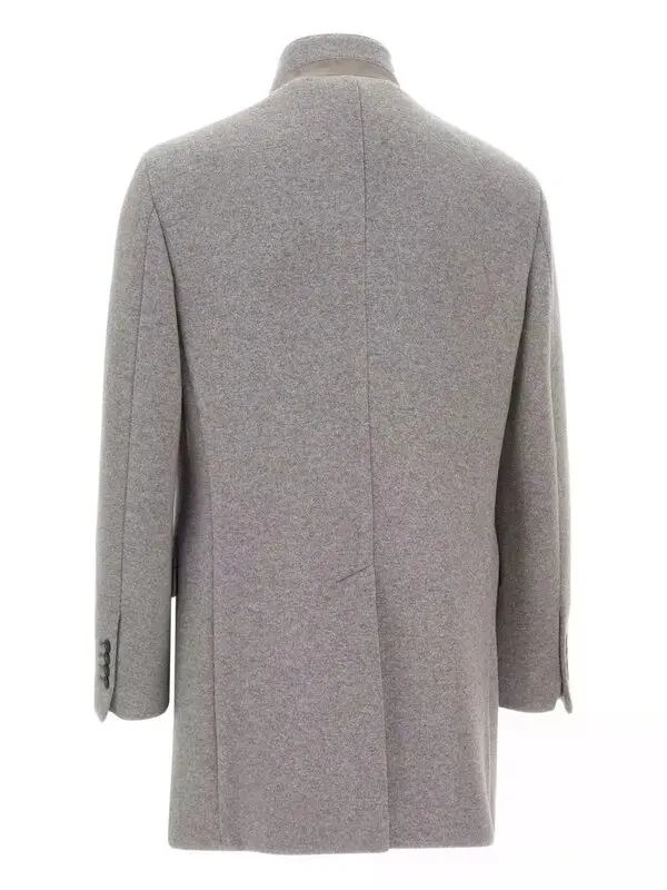 FAY Stand-collar Flap-pocket Coat - Grey