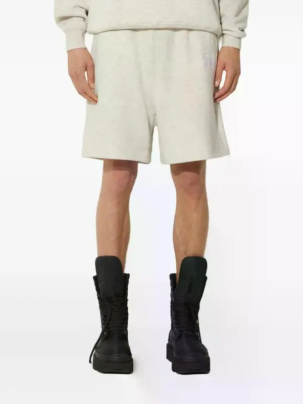 AWAKE NY Logo Embroidered Cotton Shorts - Grey