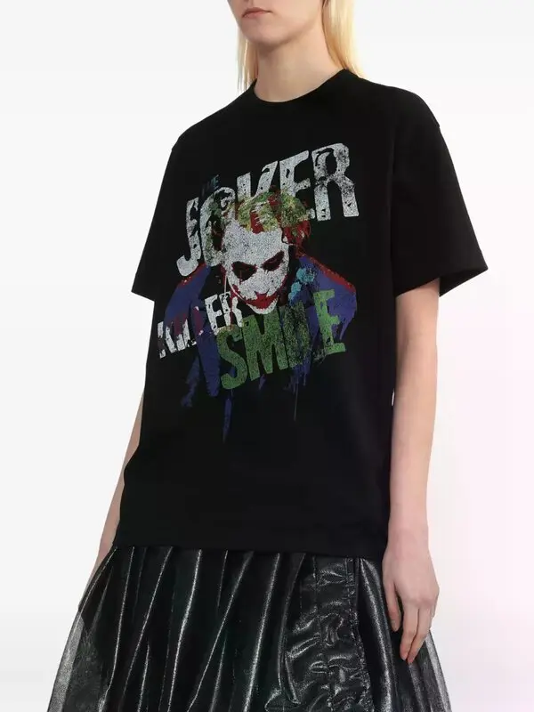 Junya Watanabe Joker Graphic Cotton T-shirt - Black