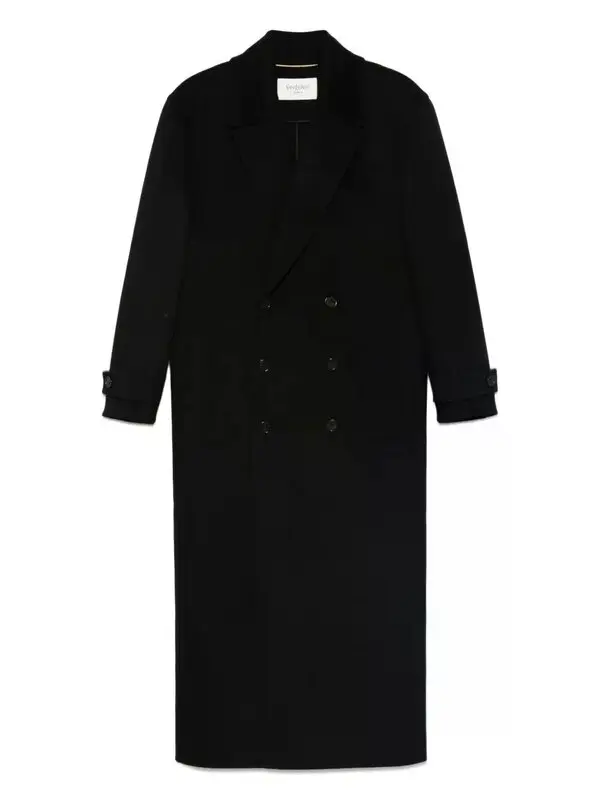 Saint Laurent Double-breasted Wool Overcoat