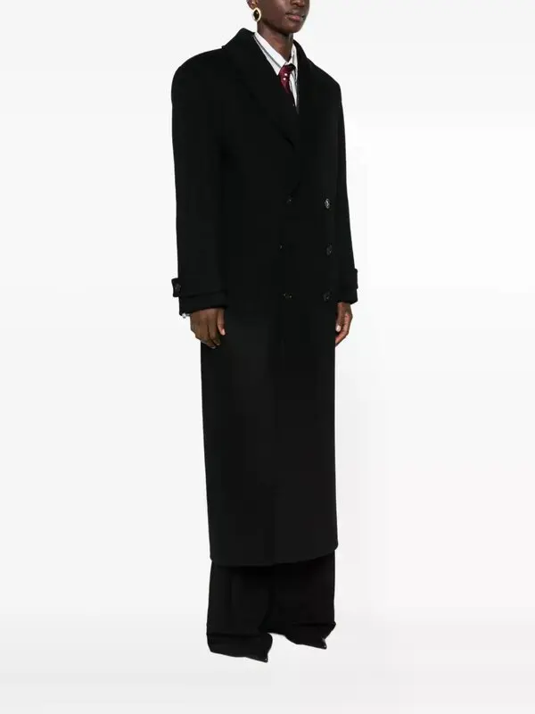 Saint Laurent Double-breasted Wool Overcoat
