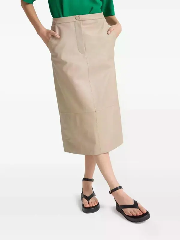 YVES SALOMON High-waisted Leather Pencil Skirt
